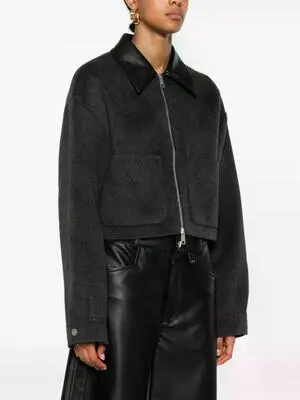 Nanushka Leather-trimmed Zip-up Jacket