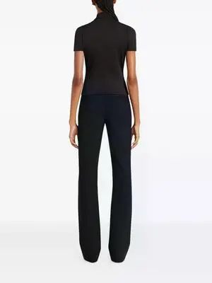 COURREGES Zip-up Short-sleeve Top - Black