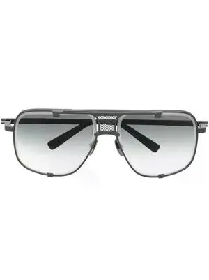 Dita Pilot-frame Grid-detail Sunglasses - Grey