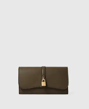 Stella McCartney Ryder Flap Continental Wallet - Dark Olive