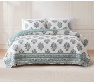 LUSH DECOR Sofia Flower Reversible Cotton Quilt Set King/cal K - One-color
