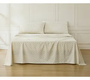 LUSH DECOR Sophie Cotton Sheet Set Neutral 4-pi Ece Set King - One-color