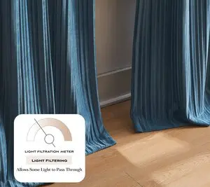 LUSH DECOR Glam Pleated Velvet Light Filtering Indow Curtains