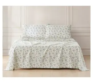 LUSH DECOR Rose Garden Cotton Sheet Set Blue 4- Piece Set King - One-color