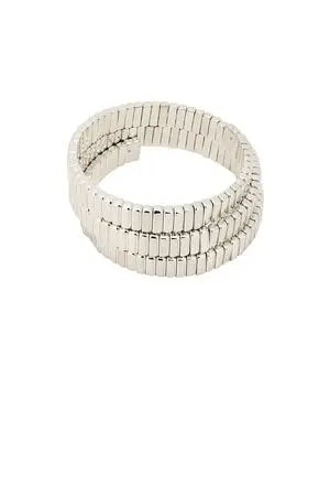 ROXANNE ASSOULIN Flat Cobra Triple Wrap Bracelet - Silver