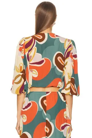 ADRIANA DEGREAS Organic Floral Puff Sleeved Blouse - Unique