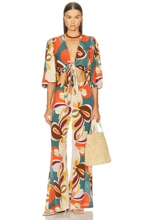 ADRIANA DEGREAS Organic Floral Puff Sleeved Blouse - Unique