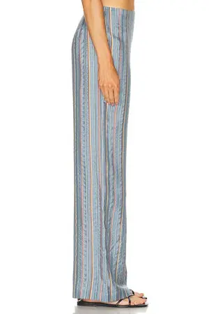THE ELDER STATESMAN Striped Zip Pant