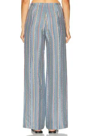 THE ELDER STATESMAN Striped Zip Pant