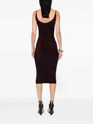 MUGLER Ribbed Midi Dress