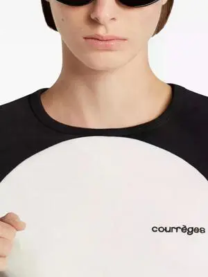 COURREGES Circle Contrast T-shirt - Neutrals