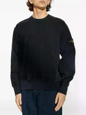 Stone Island Crew-neck Sweatshirt With Compass Badge - Black