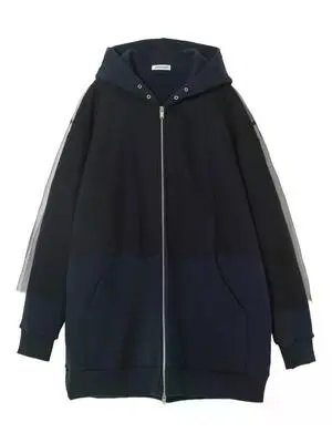 Undercover Tulle Paneled Zip-up Hoodie - Blue