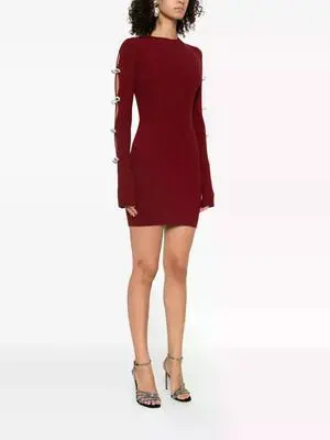 Mach & Mach Bow-embellished Ribbed Dress
