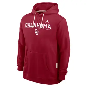 JORDAN Oklahoma Sideline Dri-fit College Pullover Hoodie - Red