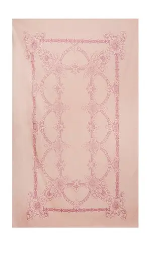 VAISSELLE Ginette Cotton Tablecloth In Blush - Peach & Lilac
