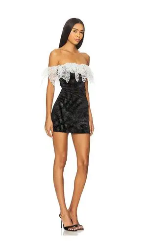 Prabal Gurung Off-shoulder Lace Trim Mini Dress