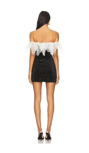 Prabal Gurung Off-shoulder Lace Trim Mini Dress