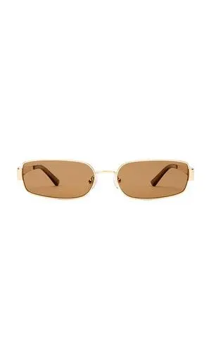 LUV LOU The Ryan Sunglasses - Gold & Brown Mono Polarised