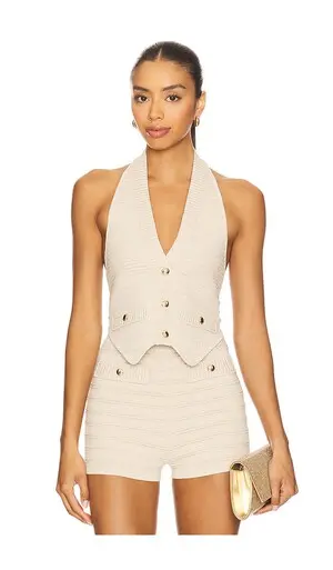 Retrofete Tinsley Vest - Metallic Cream