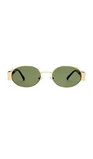 AIRE Mars Ii Sunglasses - Gold  Dark Tort  & Green Mono