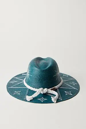 Corazon Playero Embroidered Straw Hat