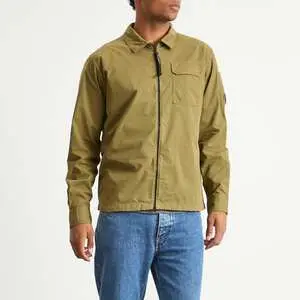 C.P. COMPANY Organic Gabardine Zip Overshirt - Capers