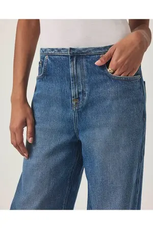 Splendid Cut Waist Relaxed Wide-leg Jeans