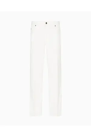 Emporio Armani Straight-fit Five-pocket Twill Trousers - White