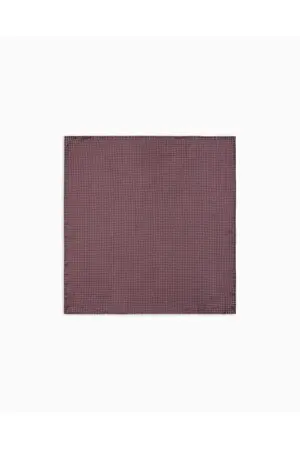 Giorgio Armani Geometric Silk Jacquard Pocket Square Red