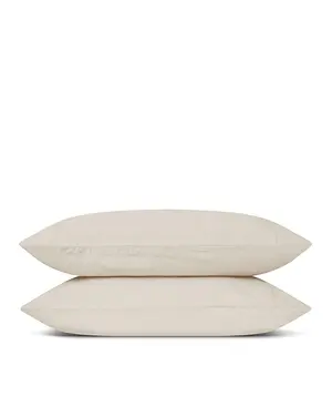 PIGLET IN BED Plain Linen Pillowcase Pair - Pearl