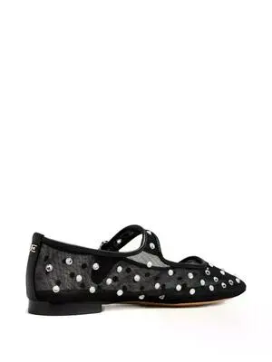 Sam Edelman Michaela Embellished Mesh Ballet Flats - Black