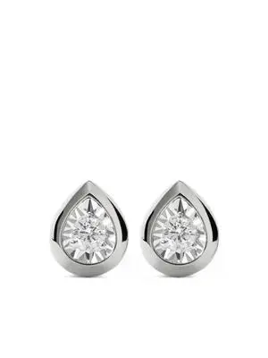 Monica Vinader Pear Diamond Stud Earrings - Silver