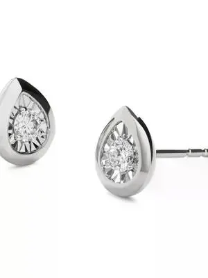 Monica Vinader Pear Diamond Stud Earrings - Silver