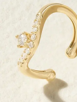 Mizuki 14-karat Diamond Ear Cuff