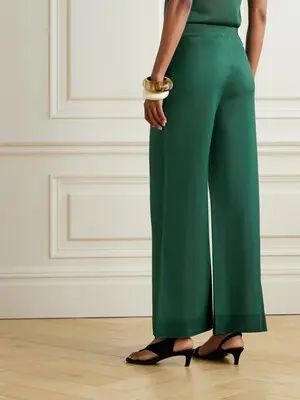Max Mara Gordon Stretch-knit Wide-leg Pants - Green