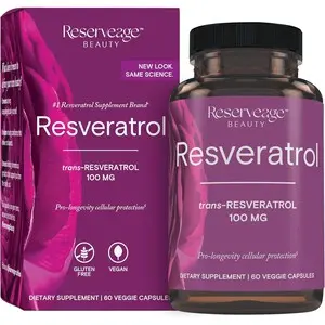 RESERVEAGE Resveratrol 100mg 60 Capsules - One-color
