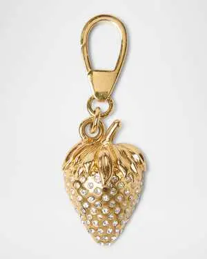 Golden Goose Crystal-embellished Strawberry Bag Charm - Gold/crystal