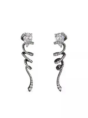 ANABELA CHAN 14k White Gold Diamond Twirl Earrings - Silver