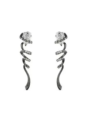 ANABELA CHAN 14k White Gold Diamond Twirl Earrings
