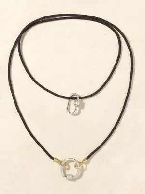 MARLA AARON The String Project 18-karat White And 14-karat Yellow Diamond Necklace - Gold