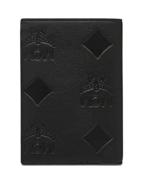 Mcm Ottomar Embossed Leather Passport Holder