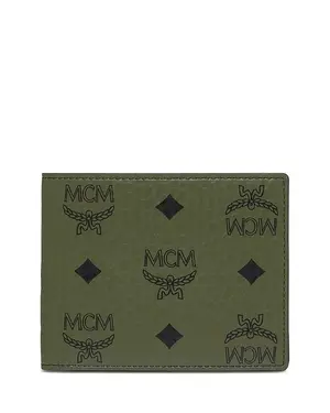Mcm Aren Visetos Bifold Wallet - Khaki Moss