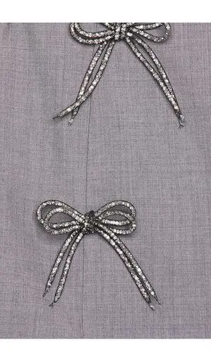 MILKWHITE Mini Dress With Metallic Bow Accents