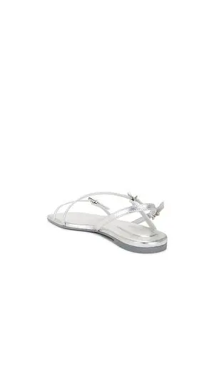 Simkhai Carey Metallic Strappy Flat Sandal - Silver