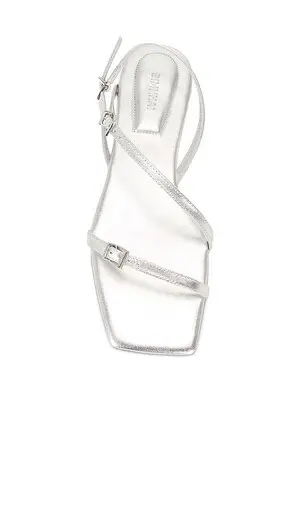 Simkhai Carey Metallic Strappy Flat Sandal - Silver