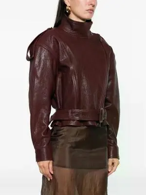DUCIE Grained Leather Jacket