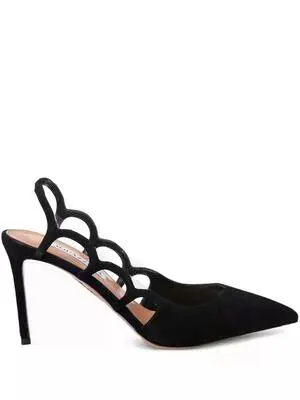 AQUAZZURA Suede Slingback Pumps - Black