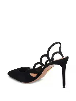 AQUAZZURA Suede Slingback Pumps - Black