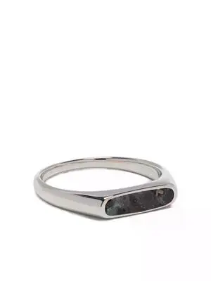 Tom Wood Larvikite Signet Ring - Silver